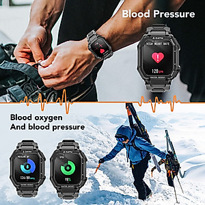 Smart Watches for Men Women, Activing Fitness Tracker with Heart Rate Blood Oxygen Monitoring 3ATM Waterproof 1.69 inch Full Touch Screen Smart Watch Compatible for iOS Android(Black)