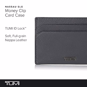 TUMI - Nassau Money Clip Card Case Leather Wallet for Men - Money Clip and 2 Card Pockets - Slim Profile - Textured Grey