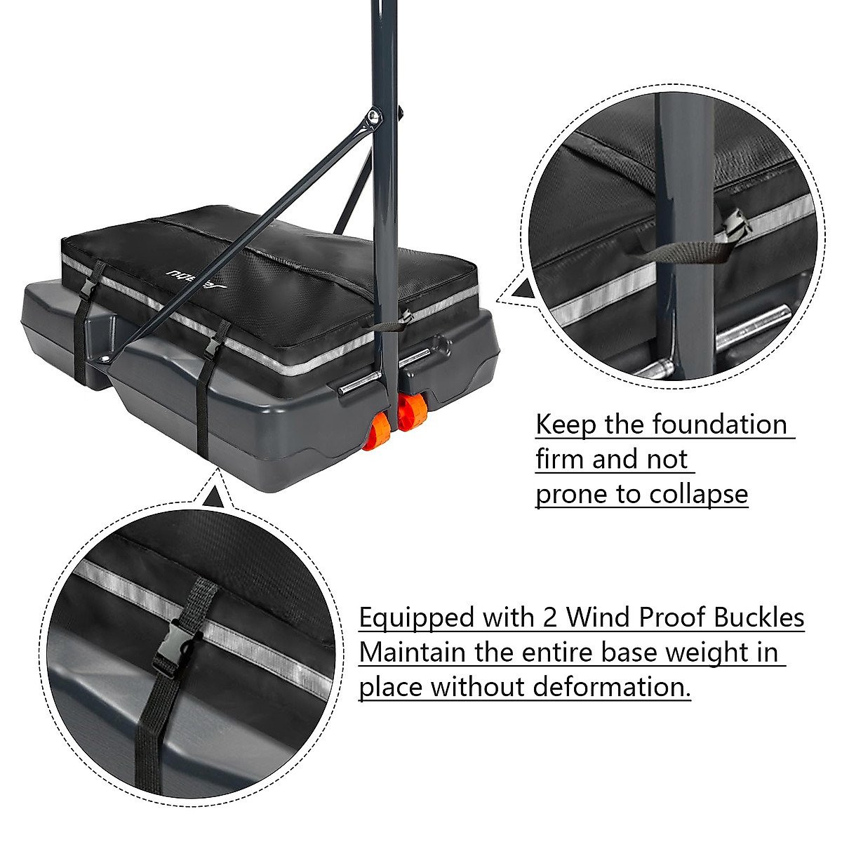 Jajahu Portable Weather-Resistant Heavy Basketball Sandbag- Basketball Hoop Replacement Parts -Basketball Hoop Anchor Weight Can Withstand of Over 300 Ibs (A)