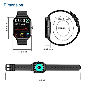 Keyouby Smart Watch,Compatible Android Phones and iPhone,1.75" LCD Screen Smartwatch with Heart Rate and Sleep Monitor,IP67 Waterproof Activity Tracker with Pedometer,Fitness Watche for Men