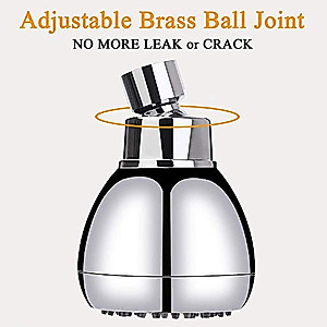High Pressure Shower Head 3 Inches Anti-clog Anti-leak Fixed Showerhead Chrome with Adjustable Swivel Brass Ball Joint for Relaxing and Comfortable Shower Experience Aisoso