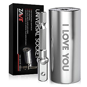ZAVIT Gifts for Him Husband Men,Universal Socket I LOVE YOU,Birthday Anniversary Fathers Day Christmas Stocking Stuffers Valentines Day Love Gifts for Him,(7-19mm) Power Drill Manual Wrench Adapter