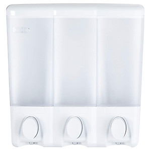 Better Living Products 72350 Clear Choice 3-Chamber Shower Dispenser, White