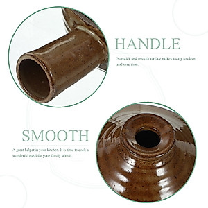 UPKOCH 1pc Casserole Saucepan Stew Cooker, 12oz Baking Dish Small Ceramic Bowl, Mini Tart Pans for Baking Clay Tools | Microwave Salad Bowl with Lid, Pot with Handle, Household Kitchenware Soup Pot