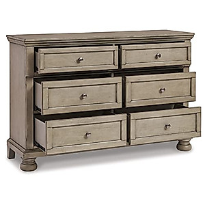 Signature Design by Ashley Lettner Traditional 6 Drawer Youth Dresser with Dovetail Construction, Light Gray