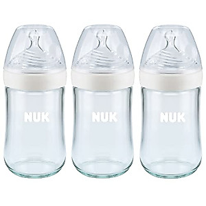 NUK Simply Natural Glass Bottles, 8 Oz, 3 Pack