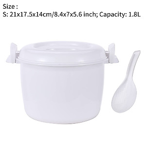 CHICTRY Microwave Rice Cooker Microwave Pressure Steamer Cooker Food Bowl Mug Non Stick Cookware for Ramen Soup Beverages White A Small