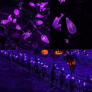 Dazzle Bright Halloween Lights, 100 LED 33 FT C6 String Lights with 8 Modes, Connectable Halloween Decorations for Indoor Outdoor for Tree Patio Party Decor (Purple)