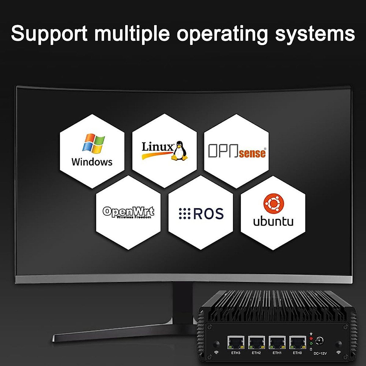 MOGINSOK 4X 2.5GbE Intel I225-V Ethernet Firewall Appliance Mini PC, Intel Celeron J4125 AES-NI VPN Router PC HDMI VGA 4GB RAM 64GB MSATA SSD