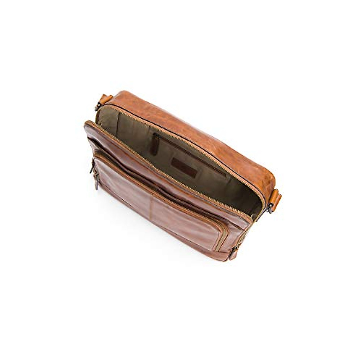 Frye mens Logan Zip Messenger Bag, Cognac, One Size US