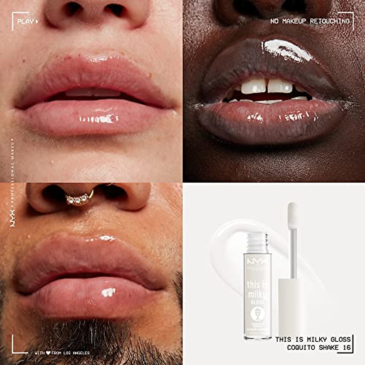 NYX PROFESSIONAL MAKEUP This Is Milky Gloss, Lip Gloss with 12 Hour Hydration, Vegan - Coquito Shake (Milky Clear)