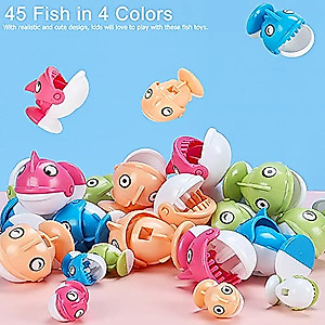 TuKIIE Fishing Game Toy Pole and Rod Fish Board Rotating with Music Includes 45 Fish and 4 Fishing Poles Fine Motor Skill Training Birthday Gifts for Children Kids Toddlers Boys Girls(Blue)