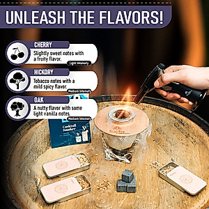 Cocktail Smoker Kit with Torch - Bourbon Smoker Kit - Whiskey Smoker Kit with Torch - Wood Chips - Smoked Old Fashioned Drink Smoker Kit - Bourbon Whiskey for Men and Dads