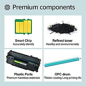 greencycle 4 Pack Q5949A 49A Black Toner Cartridge Compatible for HP Laserjet 1320NW 1160 Laser Printer