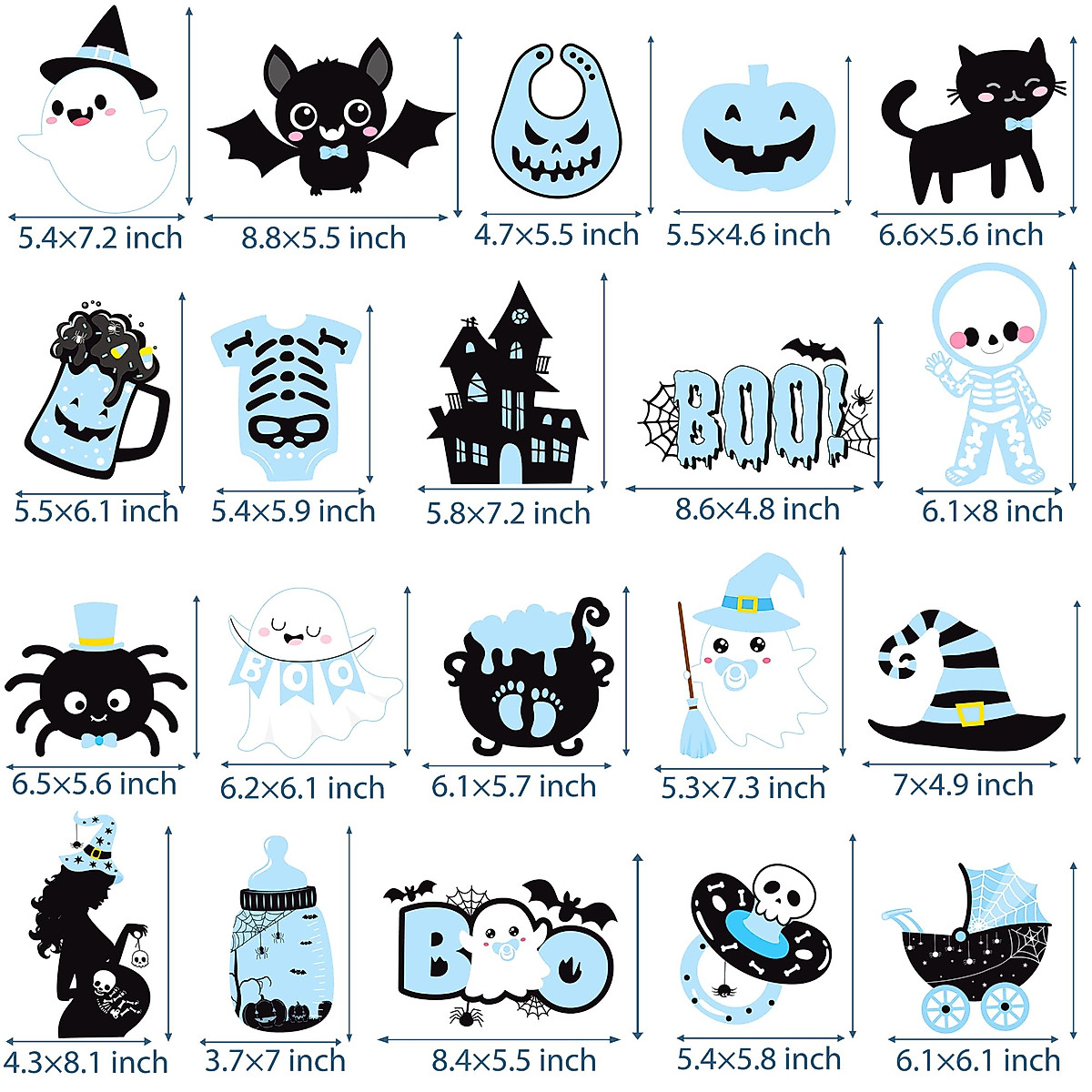 Halloween Baby Shower Hanging Swirls A Baby is Brewing Decorations 20Pcs Halloween Litlle Boo Hanging Decorations Blue Ghost Ceiling Streamers for Pregnancy Gender Reveal Party Supplies