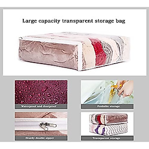 DoYiKe Clear Vinyl Zippered Storage Bags with Zipper for Blanket, Pillow, Quilts, Clothes, Bedding, Sweater, Clothing