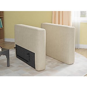 EASE MOOSE Modular Sectional Couch Armrest, Linen Modular Sofa Side Armrest Module Pair for Sectional Modular Couch Beige