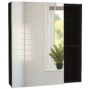 Depot E-Shop Andes Medicine Cabinet with Mirror - Black Wengue