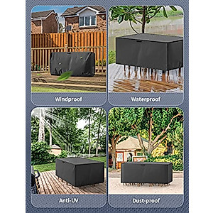 YISSVIC Patio Furniture Covers 96x64x40 inch Outdoor Furniture Covers Waterproof Windproof Anti-UV Rectangular Fits for 6-12 Seats