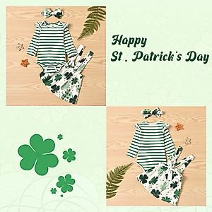 XIFAMNIY Baby Girls Valentine's Day/St.Patrick Day/Easter Day Outfit Newborn 3Pcs Suspender Skirt Set