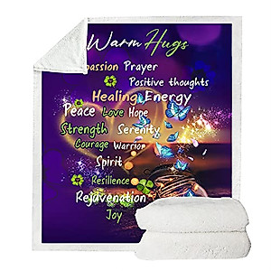 Onecmore Get Well Soon Gifts Throw Blanket,Healing Warm Hugs Gifts Blanket,Sympathy Gifts Cancer Chemo Survivor Caring Gifts for Love Support Strength for Women Men Frien (tq1,50"x 60")