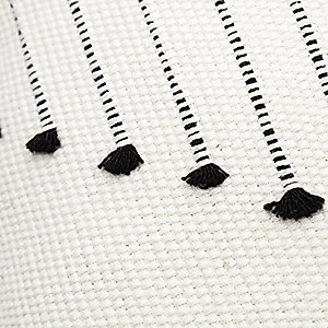 blue page Boho Throw Pillow Covers, Black and Cream White, Set of 2 Modern Farmhouse Accent Home Decor, Neutral Woven Decorative Pillow Covers for Couch/Bed (18 x 18 Inches, Cream/Black)