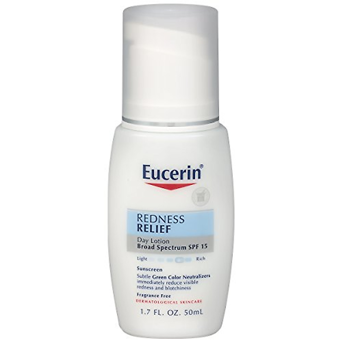 Eucerin Redness Relief Day Lotion - Broad Spectrum SPF 15 - Neutralizes Redness and Protects Skin - 1.7 fl. oz. Pump Bottle