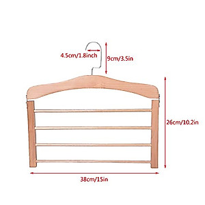 SUNTRADE 4-Layer Wooden Pants Rack,Trousers Pants Jeans Scarf Clothes Hanger Organizer (Beige)