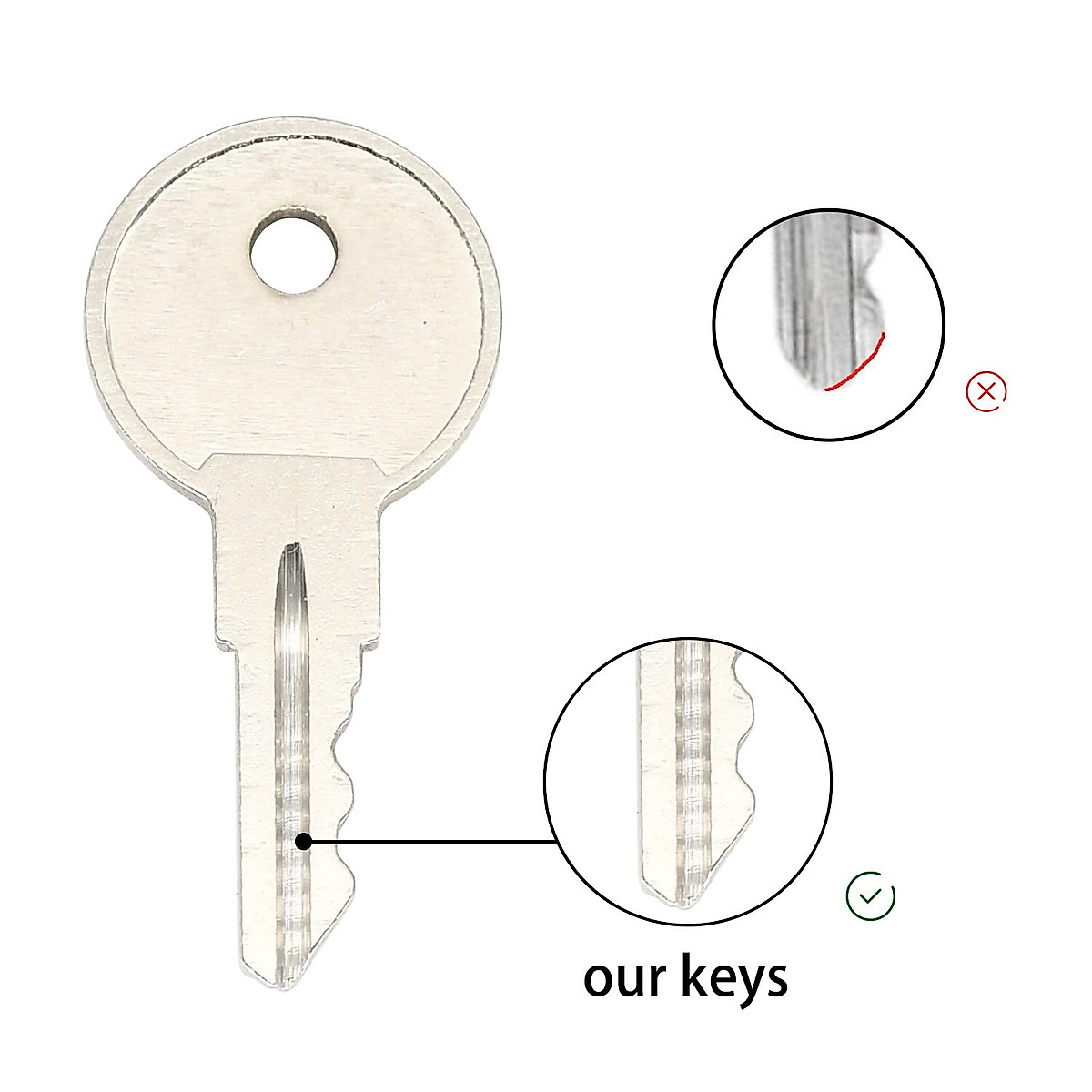 Notonparts 2 Pcs CH751 751CH Controller Door Keys Compatible with T-Handles Side Boxes RV Campers Storage Lockers Boats Display Cases