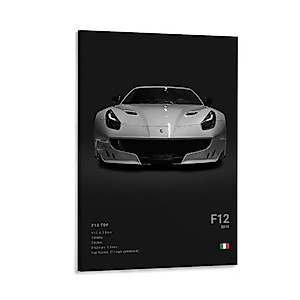 Car Poster Ferrari F40 Supercar Posters Racing Car Canvas Wall Art For Boy's Bedroom SuperCar Wall Decor Frame-style 24x36inch(60x90cm)
