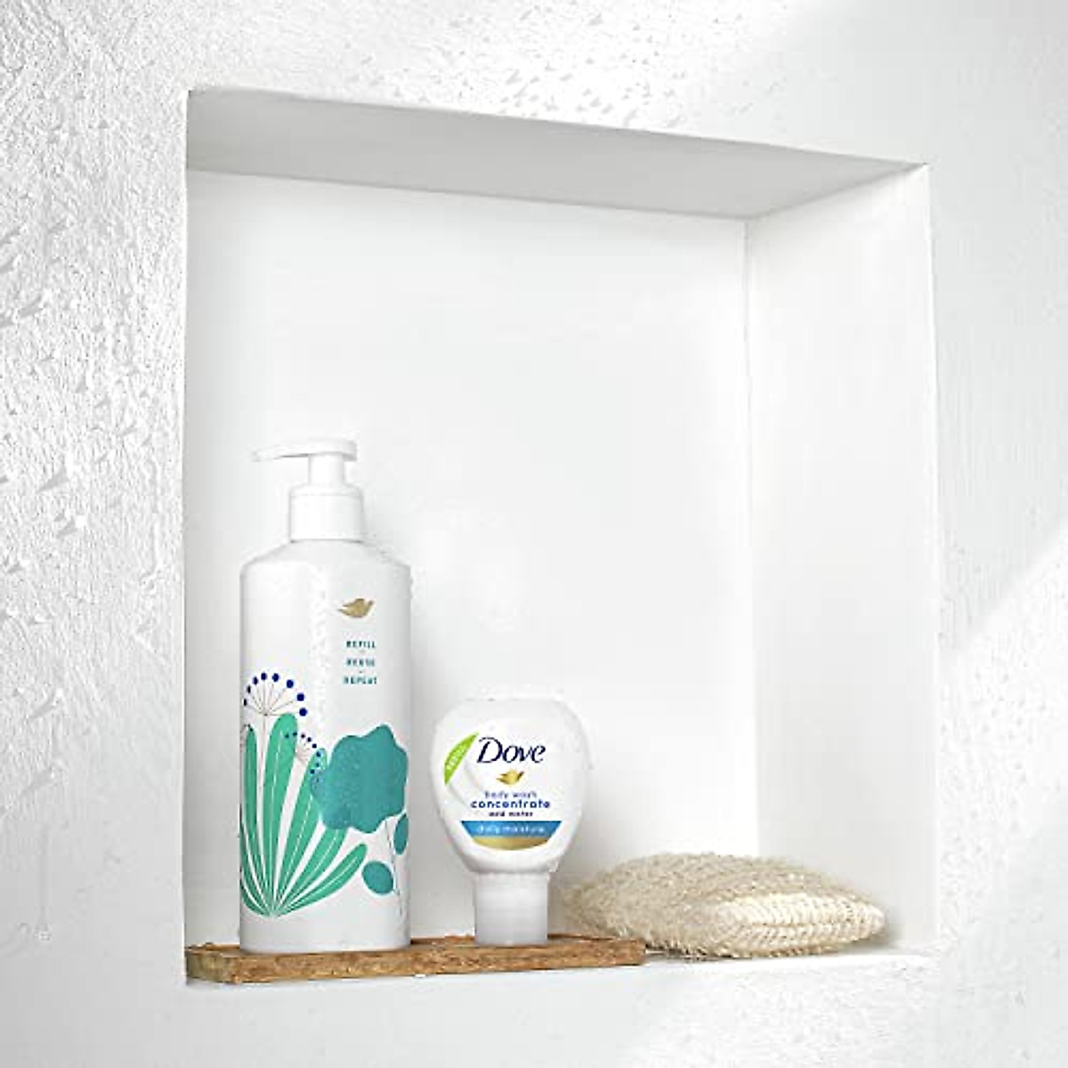 Dove Concentrate Refill 4 Count for Instantly Soft Skin and Lasting Nourishment Daily Moisture Refill for use Reusable Bottle 4 fl oz (makes 16 fl oz of Body Wash)