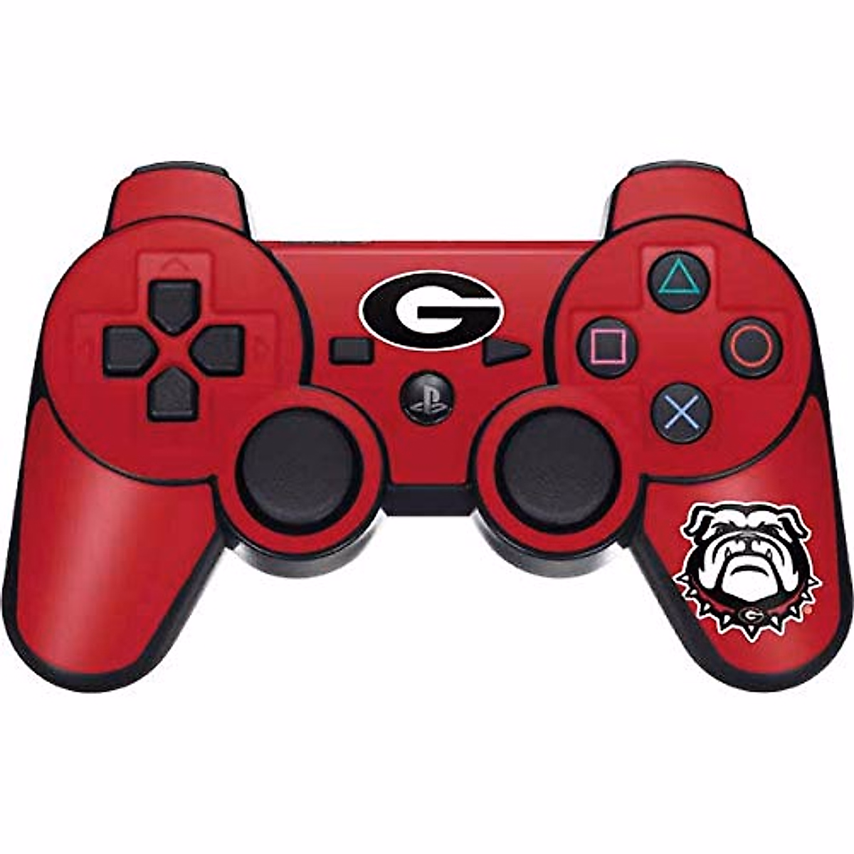 Skinit Decal Gaming Skin Compatible with PS3 Dual Shock Wireless Controller - Officially Licensed College University of Georgia Logo Red Design
