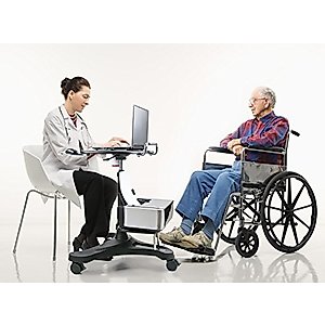 Aidata Ergonomic Sit-Stand Mobile Laptop Cart Work Station with Printer Shelf. with Built in Cup Holder and Mouse Pad. Black (Model: LPD009P)