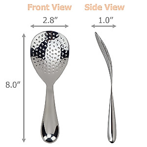 EIKS Stainless Steel Rice Paddle Spoon Spatula Non Stick for Rice Mashed Potato Salads, Apply for Kitchen Home Restaurant Serving - 8-inch Long