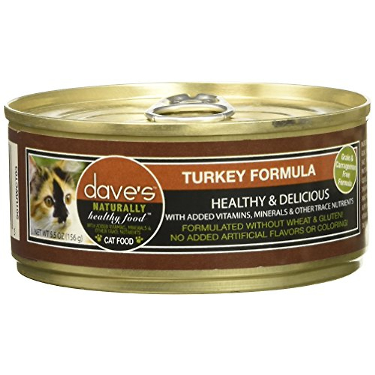 Dave's Pet Food Grain Free Wet Cat Food (Turkey), Made in USA Naturally Healthy Canned Cat Food, Added Vitamins & Minerals, Wheat & Gluten-Free, 5.5 oz (Case of 24)