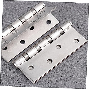 DOITOOL 6 Pcs 4 Home Furniture Hardware Interior Hinge with Screws Folding Door Hinge Folding Hinge Plated Hinge Bearing Steel Hinge Mute Flat Hinge Door Loose-Leaf Hinge Bearing Household