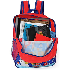 Ruz Paw Patrol Boys 16 Inch Backpack With Removable Matching Lunch Box Set (Red-Blue)