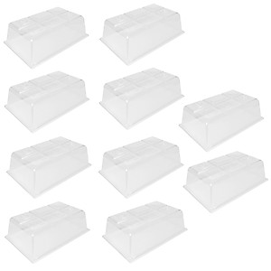 SUNDOME BPA Free Plastic Light Track Mega Humidity Dome with Vents, for Indoor Growing, Seeding in Greenhouse, Clear, 7" (Pack of 10)
