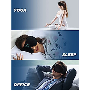 Bluetooth Sleep Mask, Boodlab Sleeping Headphones for Side Sleepers, Sleep Mask with Bluetooth Headphones with Adjustable Stereo Speakers Microphone Handsfree, Cool Gadgets Gift for Women Man