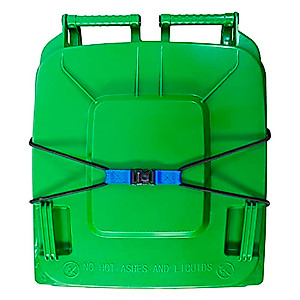 ZONDER Trash Can Lock | Bungee Cord Outdoor Trash Can Lock for Raccoons Animals | Neat Yard | Bear Garbage Bin Lock - Ease of Use - Durable - Single Pack