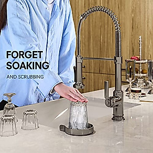 DJS Stainless Steel Glass Rinser, Bottle Washer for Sink, Kitchen Sink Accessories, Baby Bottle Washer, Cup Washer for Bar. DJS-GR-001N