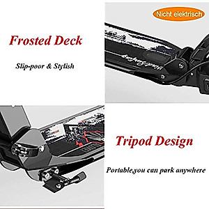 Kick Scooter Folding Adult Kick Scooter with Disc Handbrake, Big Wheels Dual Suspension Commuter Scooter for Teens Young Women Men, Black, Load 150kg(330lbs) (Color : Black)
