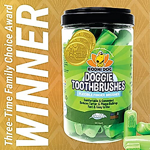 Gentle Disposable Dog Toothbrushes | Soft High Grade Finger Toothbrush with Silicone Bristles for Pet Dental & Oral Care Teeth & Gum