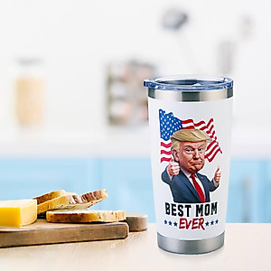 Polmmys Mothers Day Gifts for Mom from Daughter, Son - Mom Birthday Gifts, Best Moms Ever, Cool Trump Moms Cup for Birthday Christmas Presents Valentines Gift - 20oz Trump Tumbler