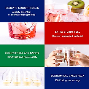 JOLLY CHEF 16 oz Clear Disposable Plastic Cups, 100 Pack Clear Plastic Cups Tumblers, Heavy-duty Disposable Cups for Halloween, Christmas, and Thanksgiving Parties