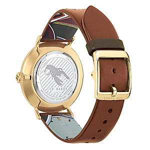 Ted Baker Men's Stainless Steel Quartz Leather Strap, Brown, 20 Casual Watch (Model: BKPMMF911)