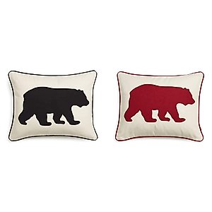 Eddie Bauer Bear Pillows (Black + Red)