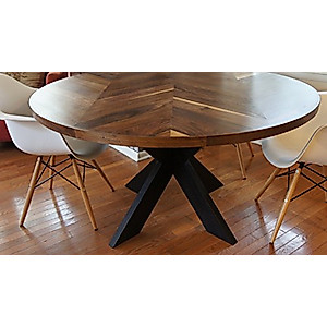 Chevron Dining Room Table with X Base