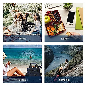 DENUONISS Insulated Lunch Bag for Women/Men Foldable Soft Lunch Cooler Bag Tote Adult Lunch Box Bag Frozen Lunch Bags Thermal Bento Bag for Work Travel Beach Camping,(12L) 16-Can, Gray