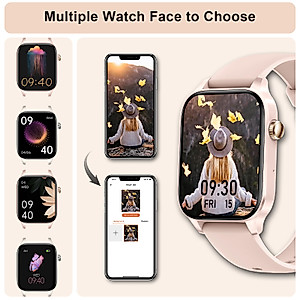 HXQHSTBG Smart Watch for Men Women,1.8" Smart Watches with Bluetooth Call (Answer/Make Calls) with fitness Tracking Heart Rate/Sleep Monitor,100 Sport Modes Smartwatch for Android Phones(Beige).